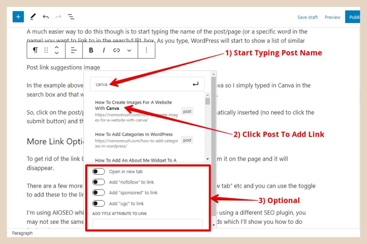 How To Add Links In WordPress - No More Rush